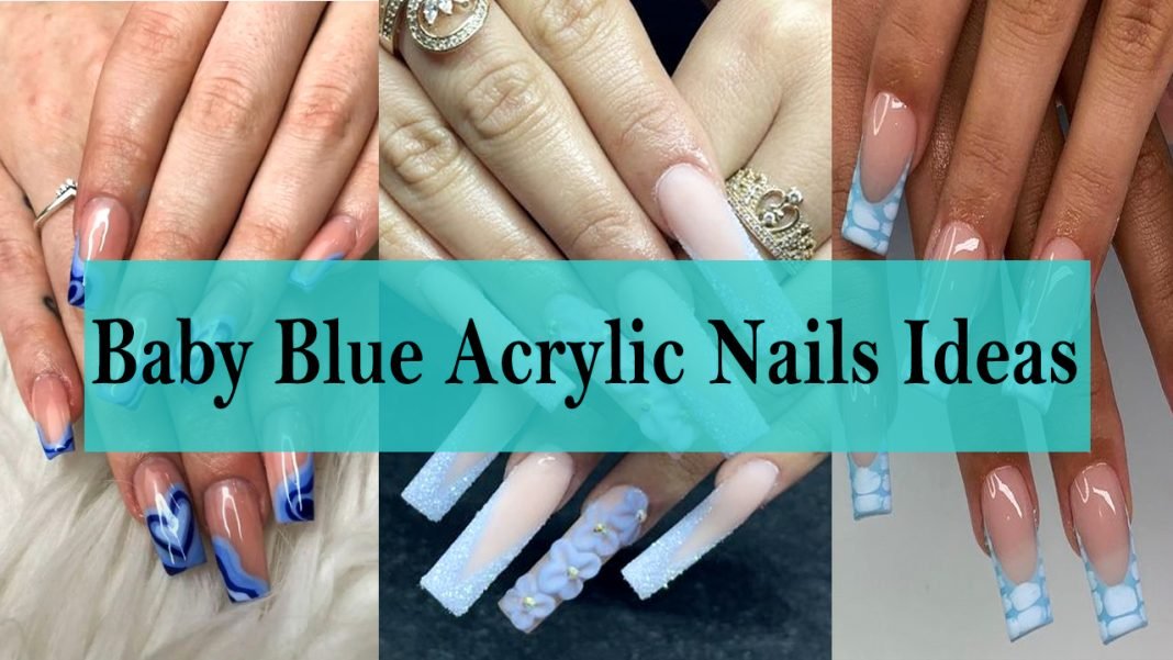 40+ Super Cute Baby Blue Acrylic Nails Ideas