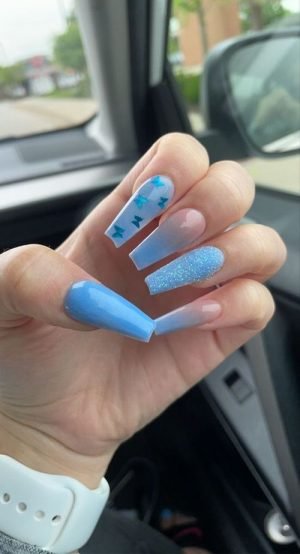 40+ Super Cute Baby Blue Acrylic Nails Ideas
