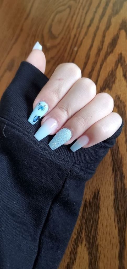 40+ Super Cute Baby Blue Acrylic Nails Ideas